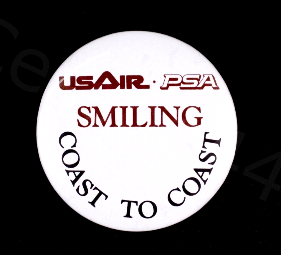 PSA Vintage BUTTON US Air Smiling Pacific Southwest Airlines ...