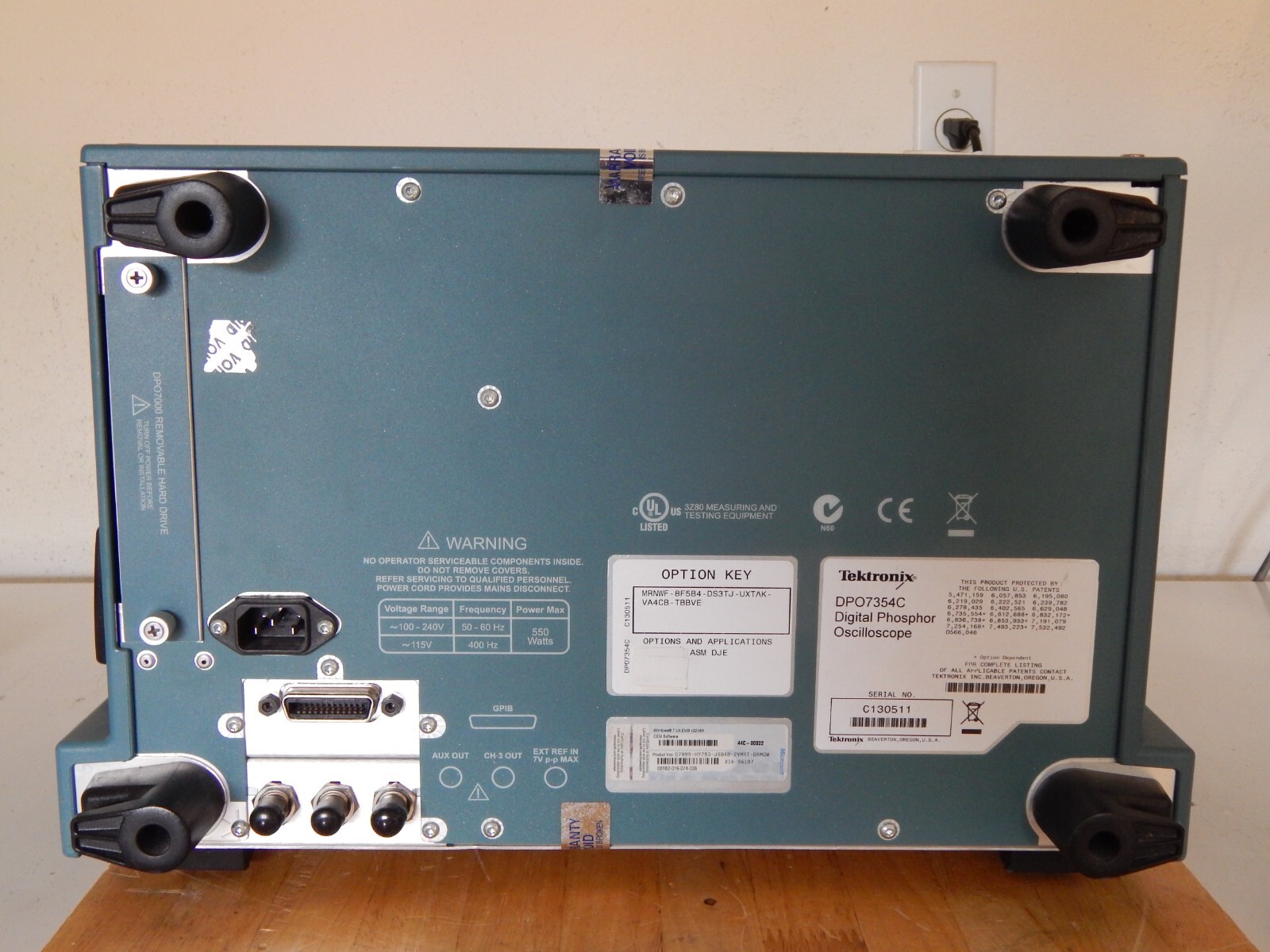 Tektronix DPO7354C 4 Channel 3.5GHz 40GS/s Phosphor Oscilloscope s/n ...