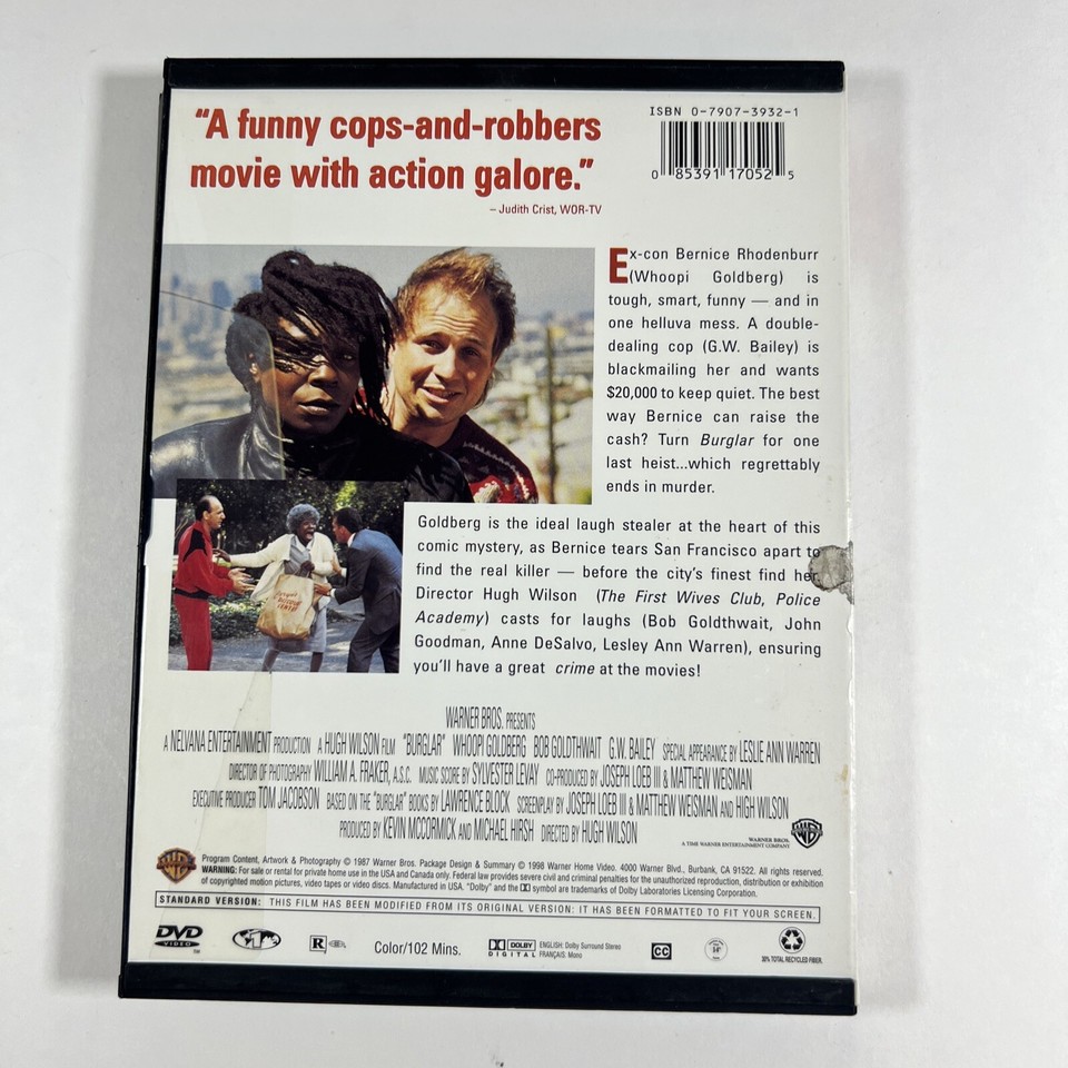 Burglar (1987) DVD Whoopi Goldberg Snapcase DVD | eBay