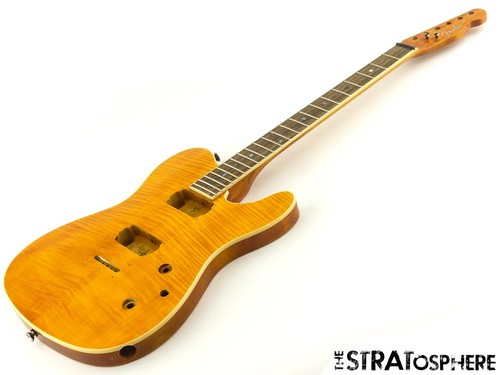 Fender Flame Maple Top Telecaster Tele BODY & NECK FMT Set Neck Amber ...
