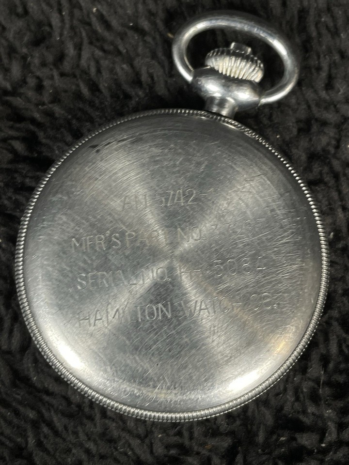 Hamilton Model 23 Pocket Watch 19j 16s Chronograph Mens WWII Military ...