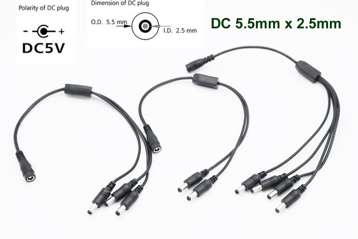 Unbranded DC Power Splitter DC Power Splitter Cable – Female To 2/3/4/5 ...