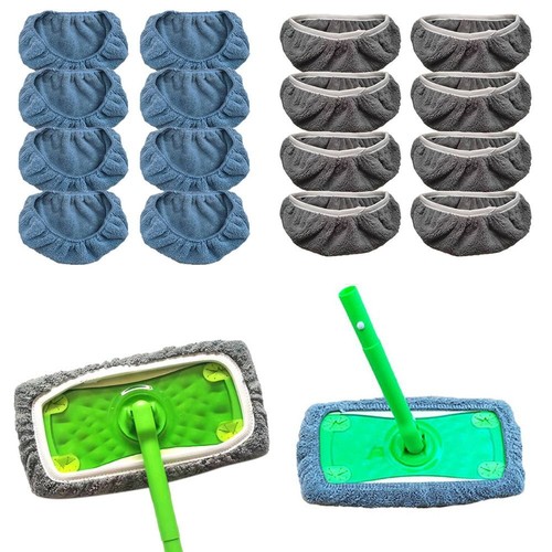 8Pcs Dry Wet Dual Mop Cloth Ultrafine Fiber Mop Accessory Home ...
