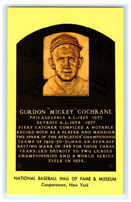 Gordon Mickey Cochrane Plaque National Baseball Hall of Fame Museum ...