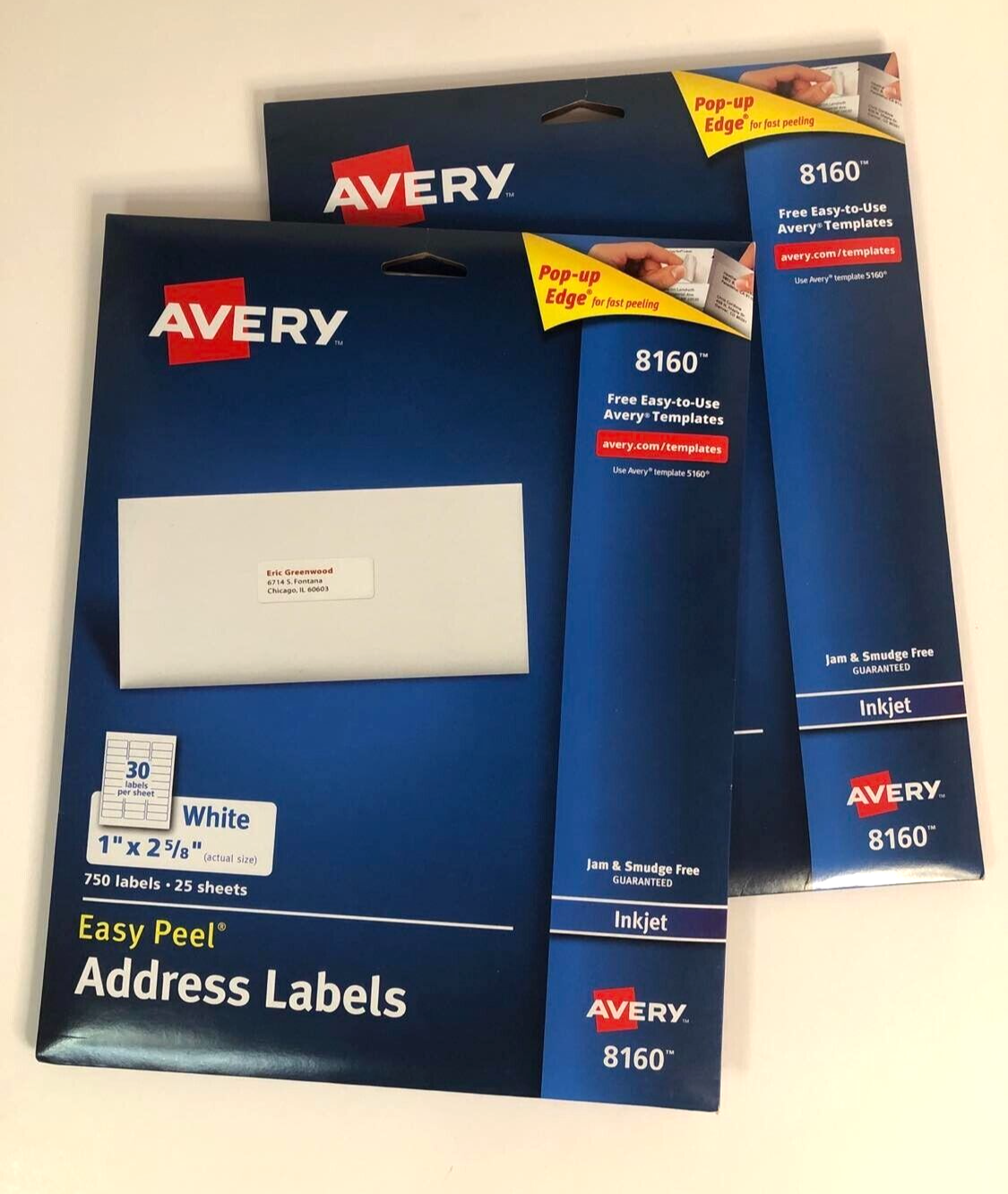 Avery Easy Peel Address Labels 8160 Ink Jet 50 Sheets Total of 1500 ...