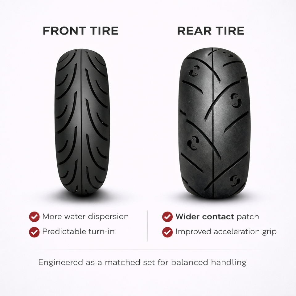 Roadmax Diablo 200/50-17 + 120/70-17 (75H) Motorcycle Tire SET (1Front ...