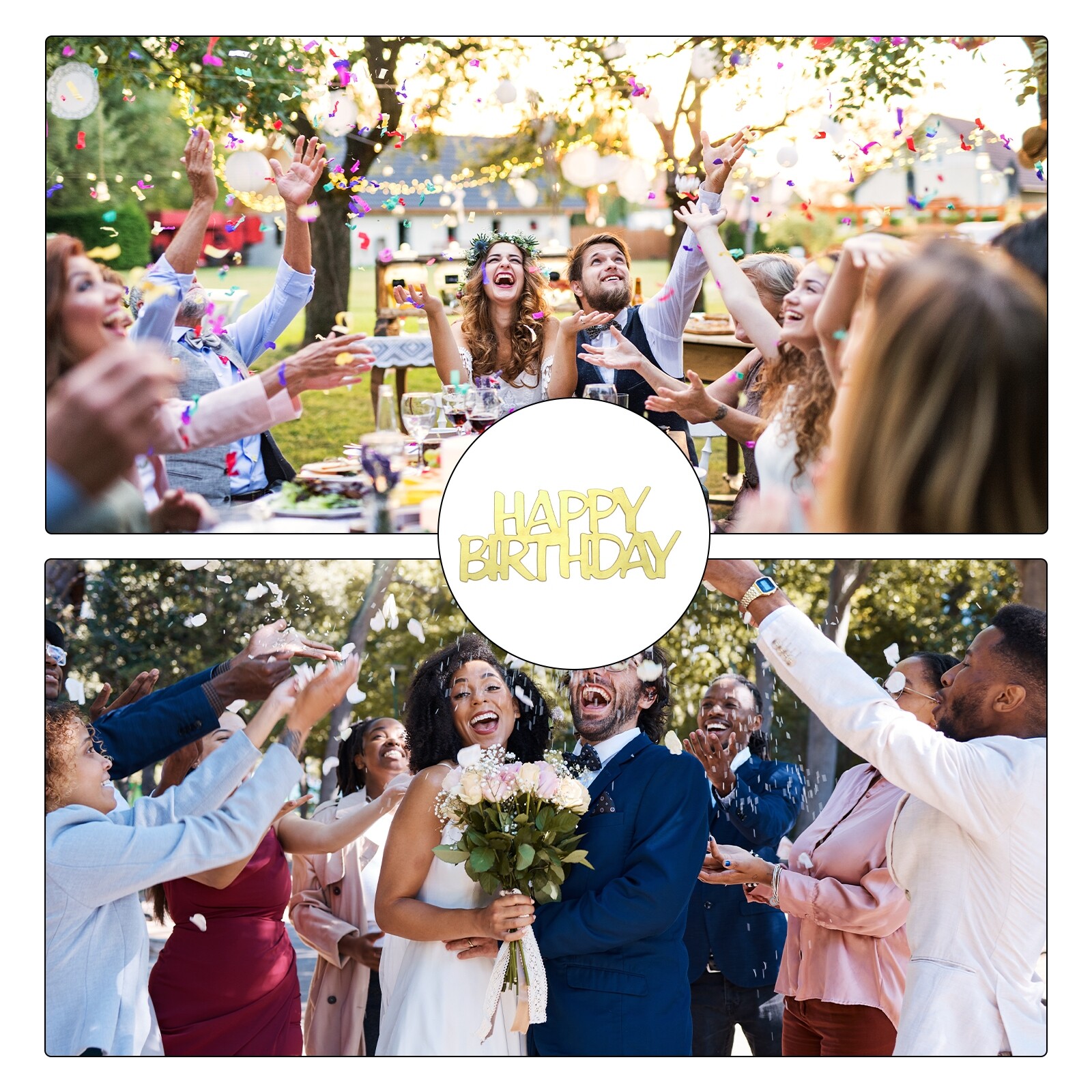 300Pcs Birthday Confetti Glitter Confetti Table Decor,2x0.9Inch,Gold | eBay