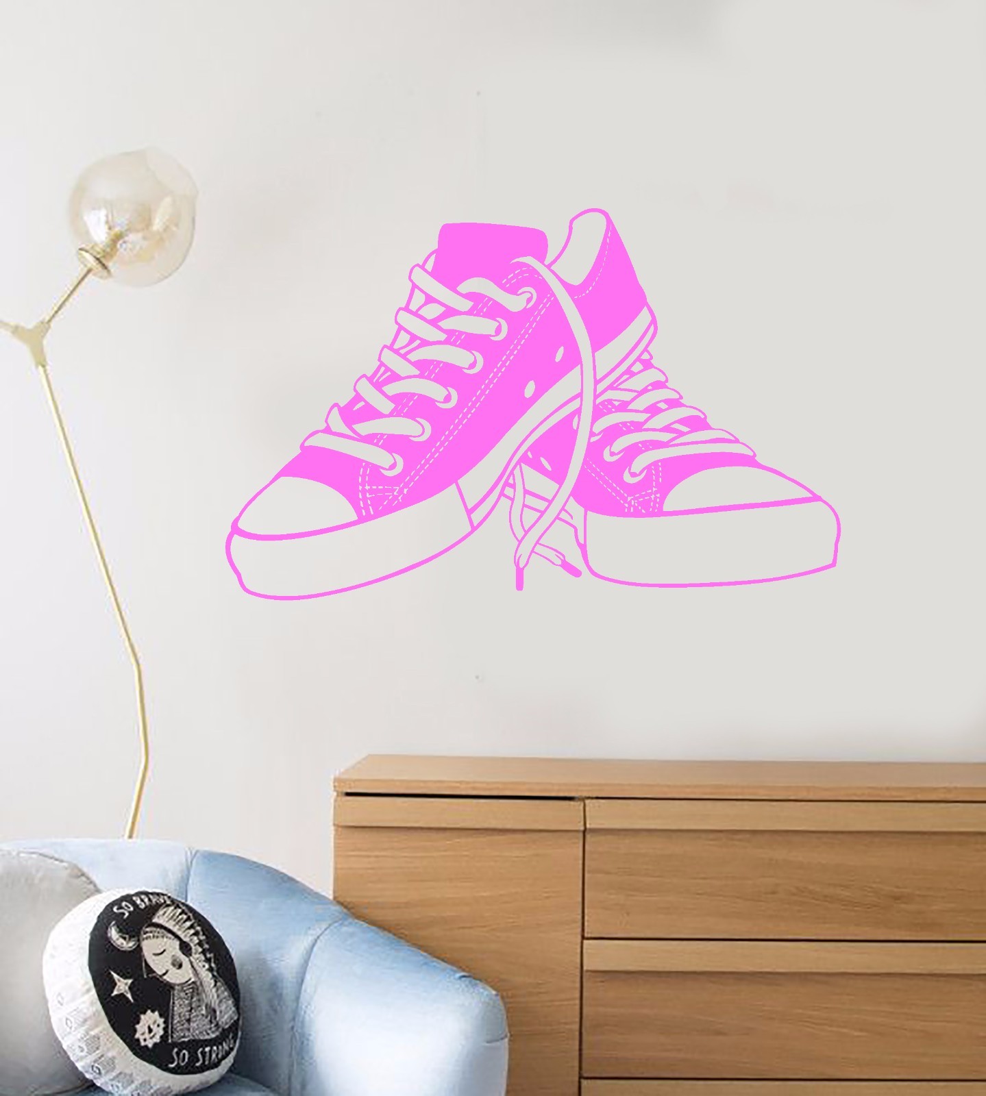 Vinyl Wall Decal Sneakers Teenager Shoes Shoe Shops Teen Room Stickers ...