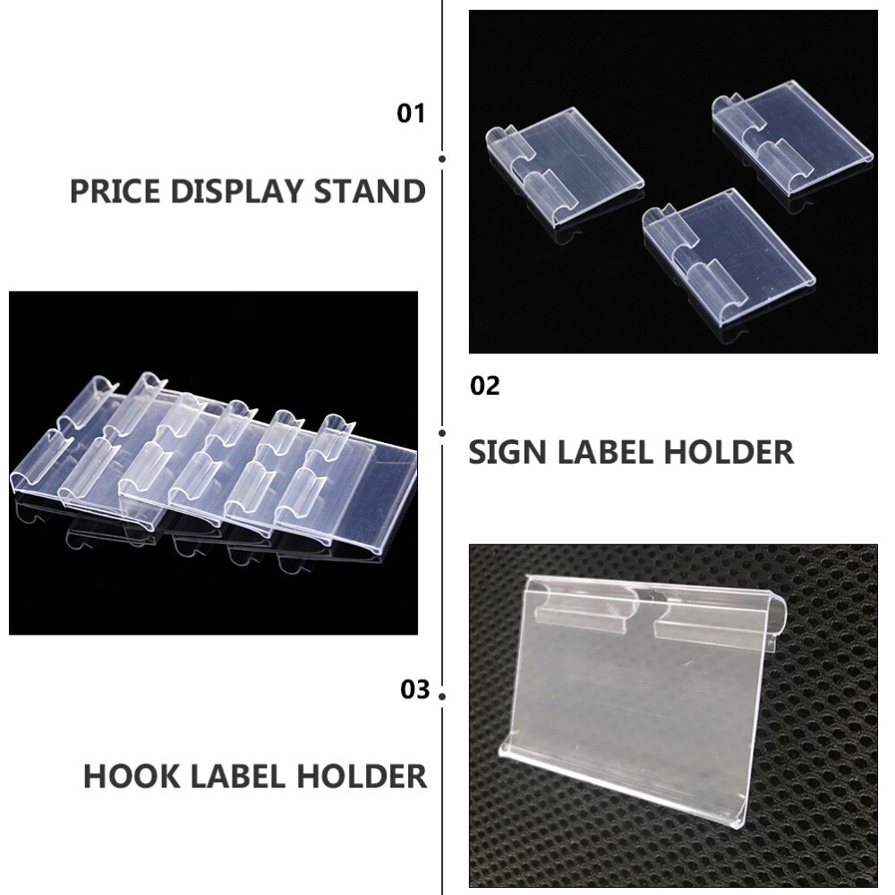 50 Pcs Plastic Label Shelf Tag Holder Supermarket Price Labels Tags | eBay