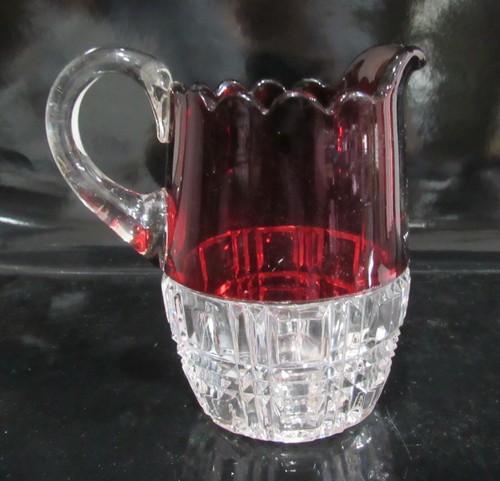 EAPG COOPERATIVE FLINT GLASS RUBY FLASHED CO-OP BLOCK CREAMER | eBay