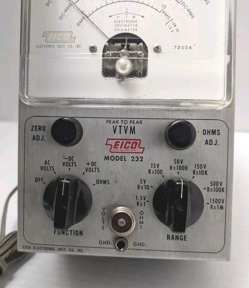 Eico Model 232 Peak To Peak VTVM Missing Probes | eBay
