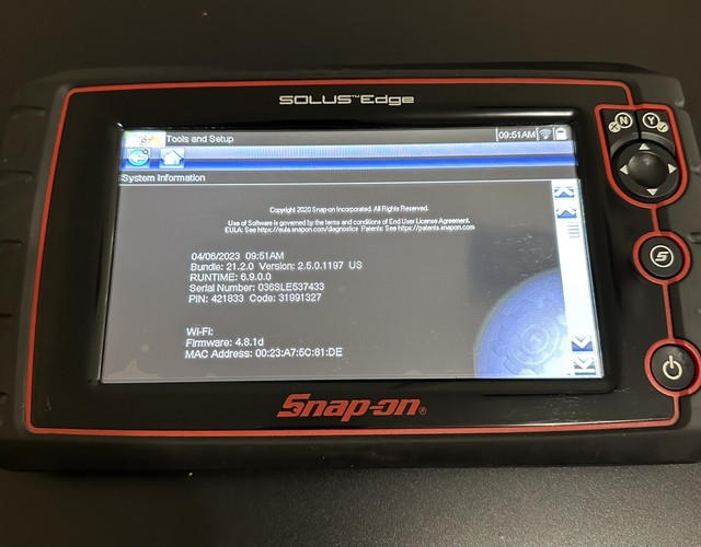 Snap-on Tools Solus Edge EESC320 Diagnostic Scanner Code Reader for ...