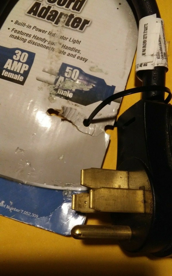 RV trailer dog bone POWER CORD ADAPTER 50 amp M to 30 amp F | eBay