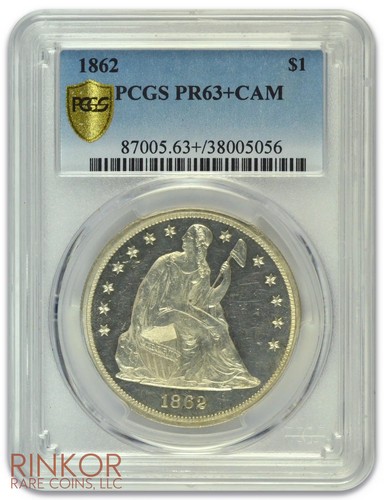 1862 $1 Seated Dollar PCGS PR 63+ CAM | eBay