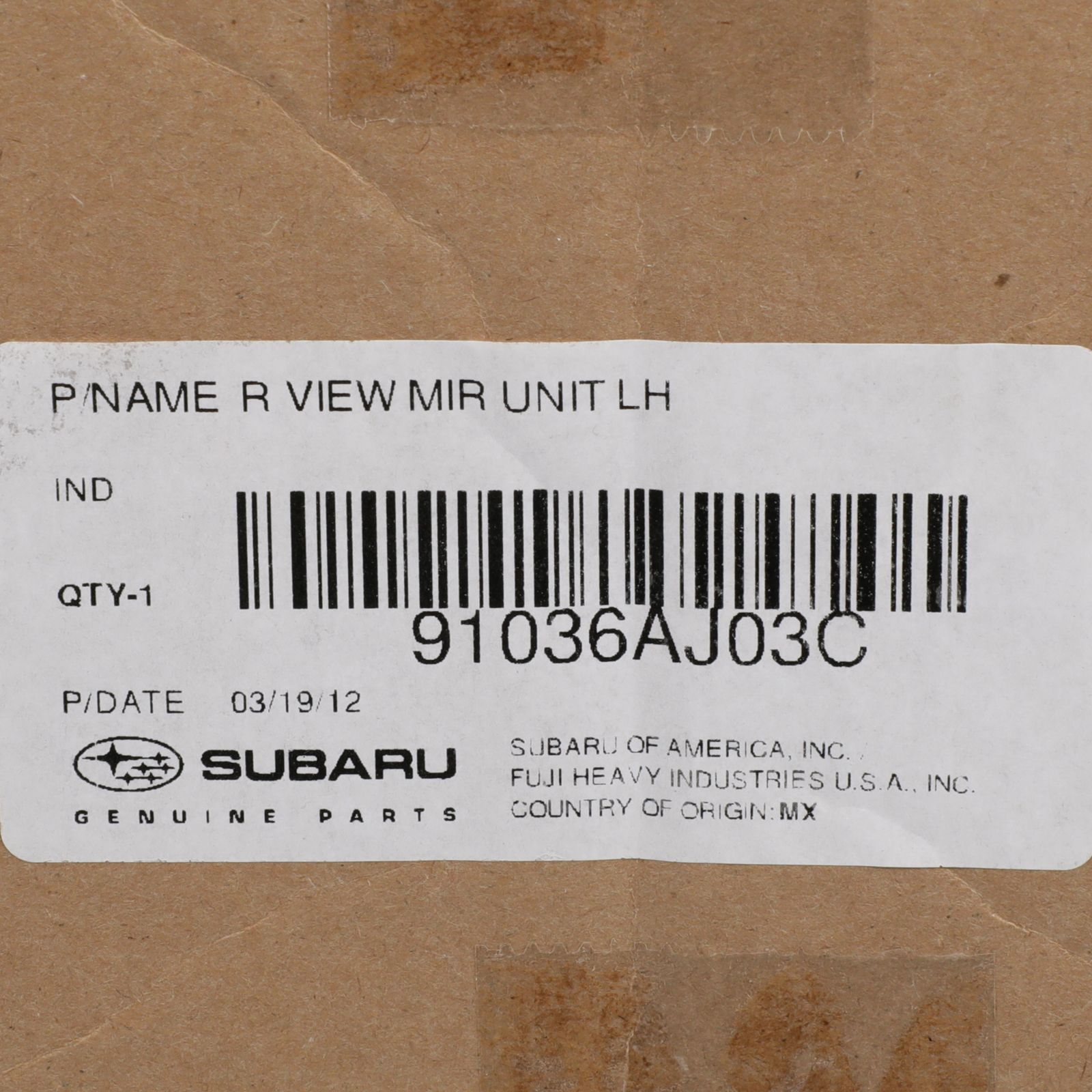 OEM 2010 Subaru Left Driver Side View Mirror Assembly Legacy Outback ...