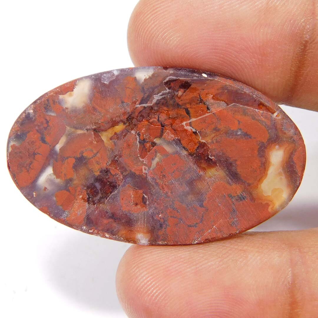 40.60Cts. Natural Unique Red Moroccan Seam Agate Oval Cabochon Loose ...