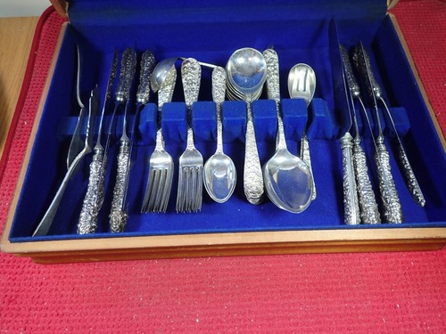 Vintage 1948 Stieff Sterling Rose Pattern Service for 8 Dinnerware Set ...