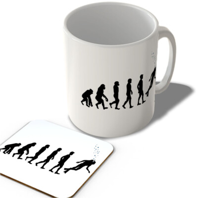 Evolution Of Man - Scuba Diving - Mug and Coaster Set | eBay UK