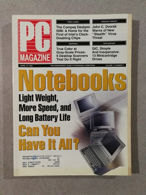 PC Magazine April 14, 1992 - Lightweight Notebooks - Compaq Deskpro 50M ...