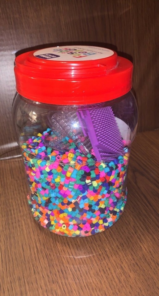 Multi-Color Fuse Bead Bucket with 6 Mini Pegboards - Approx. 9,000 ...