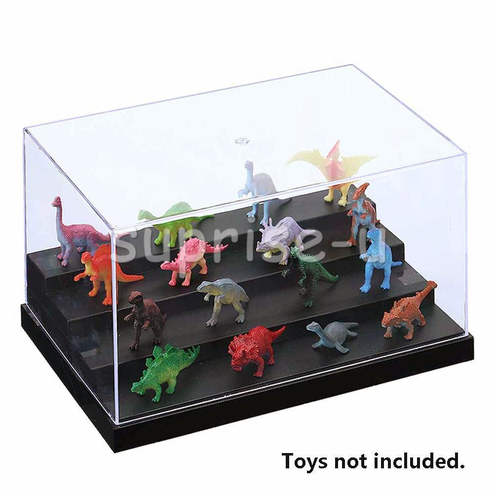 Clear Acrylic Display Box 25cm L Perspex 4 Steps Case Plastic Base ...