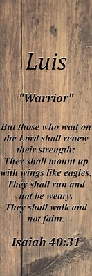 Luis "Warrior" Keepsake Name Meaning Bookmark with Bible Verse and ...