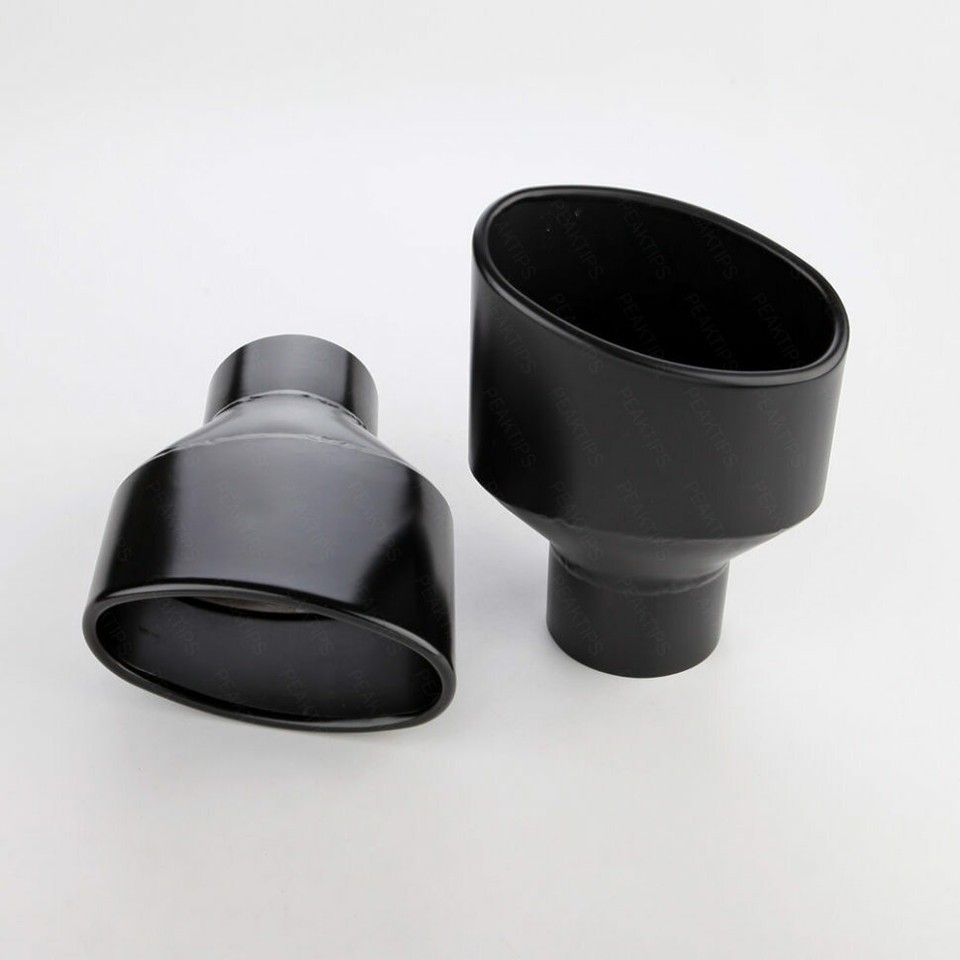 304 Stainless Steel 3" In Black Exhaust Tips 6"x3.75" Out Slant Cut ...