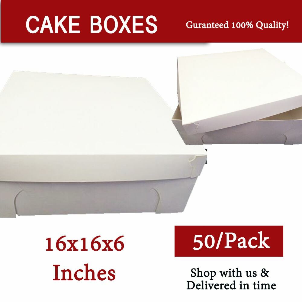 CAKE BOX 16x16x6" 50Pk Cupcake Pastry Cookie Wedding Tall Boxes AU ...