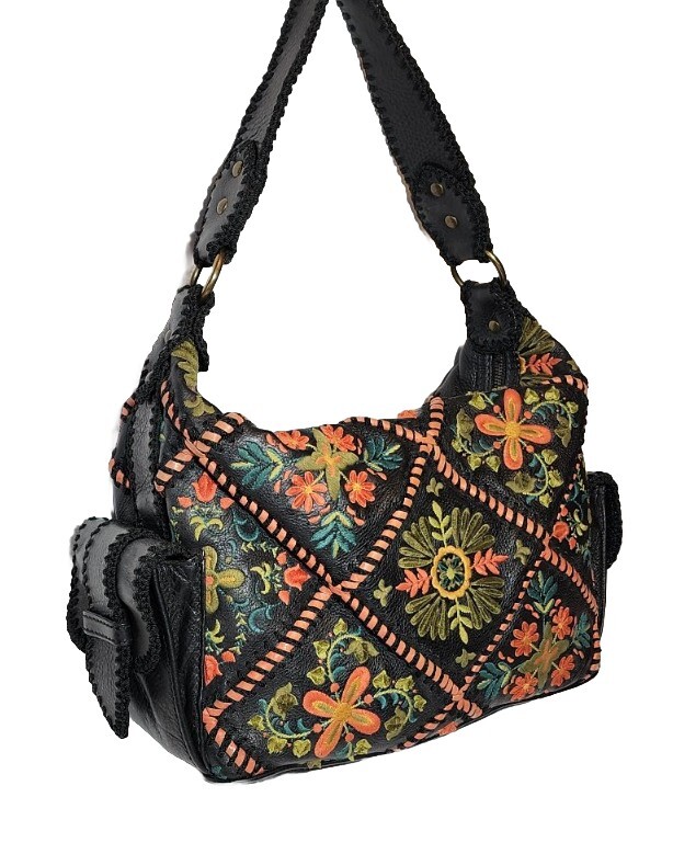 ISABELLA FIORE SWEDISH HOLLY BOHO SOHO HOBO EMBROIDERED HANDBAG Y2K ...