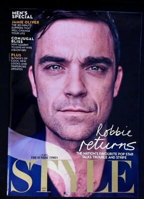 Sunday Times Style Magazine. Featuring Robbie Williams 03.10.2010. VGC ...