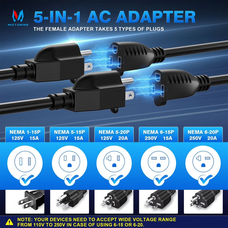 20A 125V AC Port Plug RV Shore Power Inlet Electrical End T-blade Plug ...