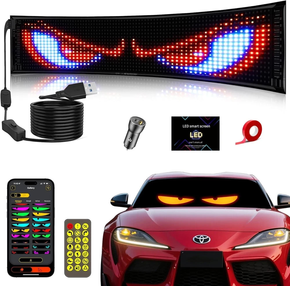 Devil Eyes Light for Cars, 15"x4" LED Car Windshield, 14.7x3.6 inch | eBay