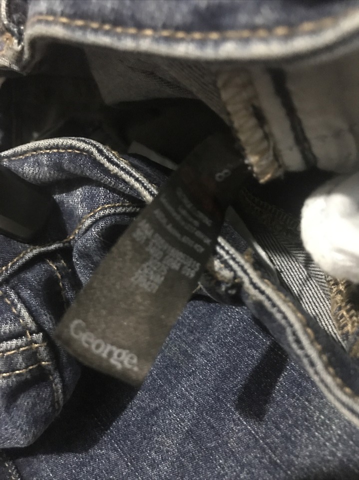 George Size 8 Waist 27" Inside Leg 26" Skinny Distressed Raw Hem Denim ...