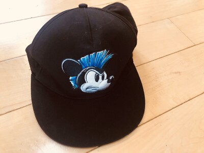 Mickey Mouse Mohawk Flat Rim Skater Hat, Youth Size (Elastic Fit) Black ...