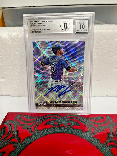 Nolan Arenado Rockies Signed 2019 Panini Cyber Monday #17 Beckett BAS ...