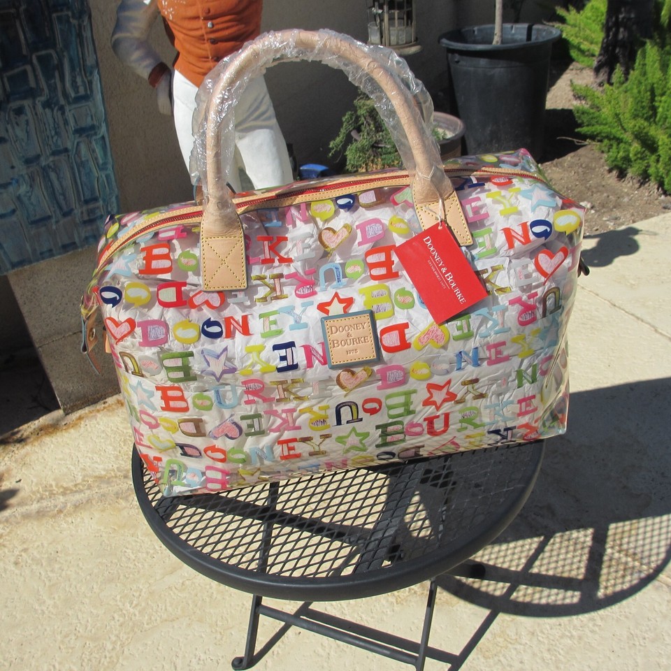 LARGE huge big Dooney and & Bourke clear IT see thru suitcase bag burke ...