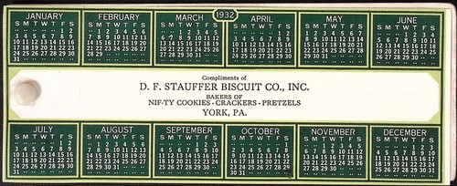 1932 DF Stauffer Biscuit Nif-ty Cookies Pretzels York PA Celluloid ...