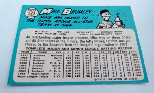 1965 Topps - High # Mike Brumley #523 for sale online | eBay