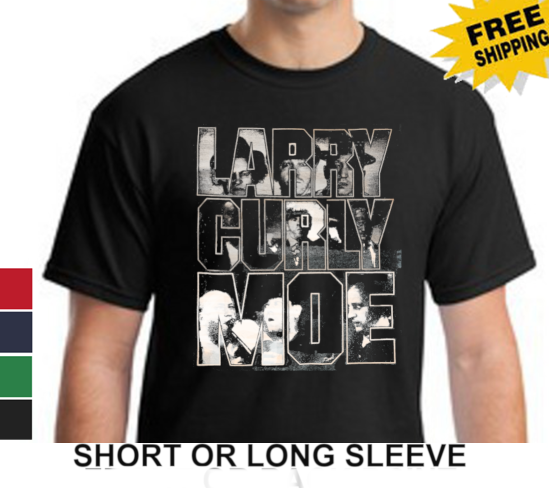 Funny The Three Stooges Larry Moe Curly knuckleheads Wise Guys Men's T ...