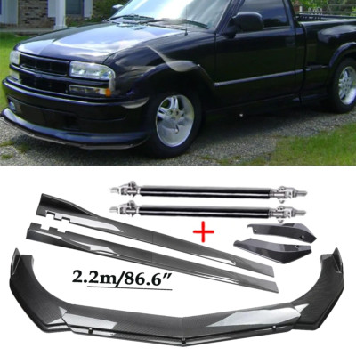Carbon Fiber Front Bumper Lip Spoiler & Side Skirt For Chevrolet Chevy ...