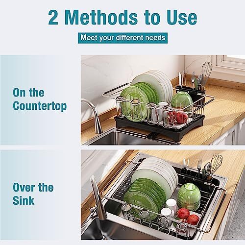 Sink Dish Drying Rack - Use for Countertops & in-Sinks & Over-Sink ...
