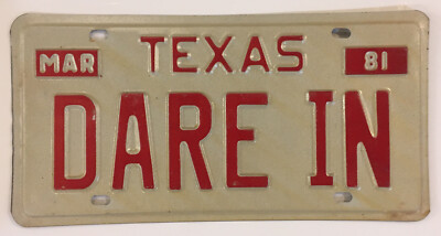 Vanity DARE IN DARIN DARRIN DARING license plate Darren Daryn Daren ...