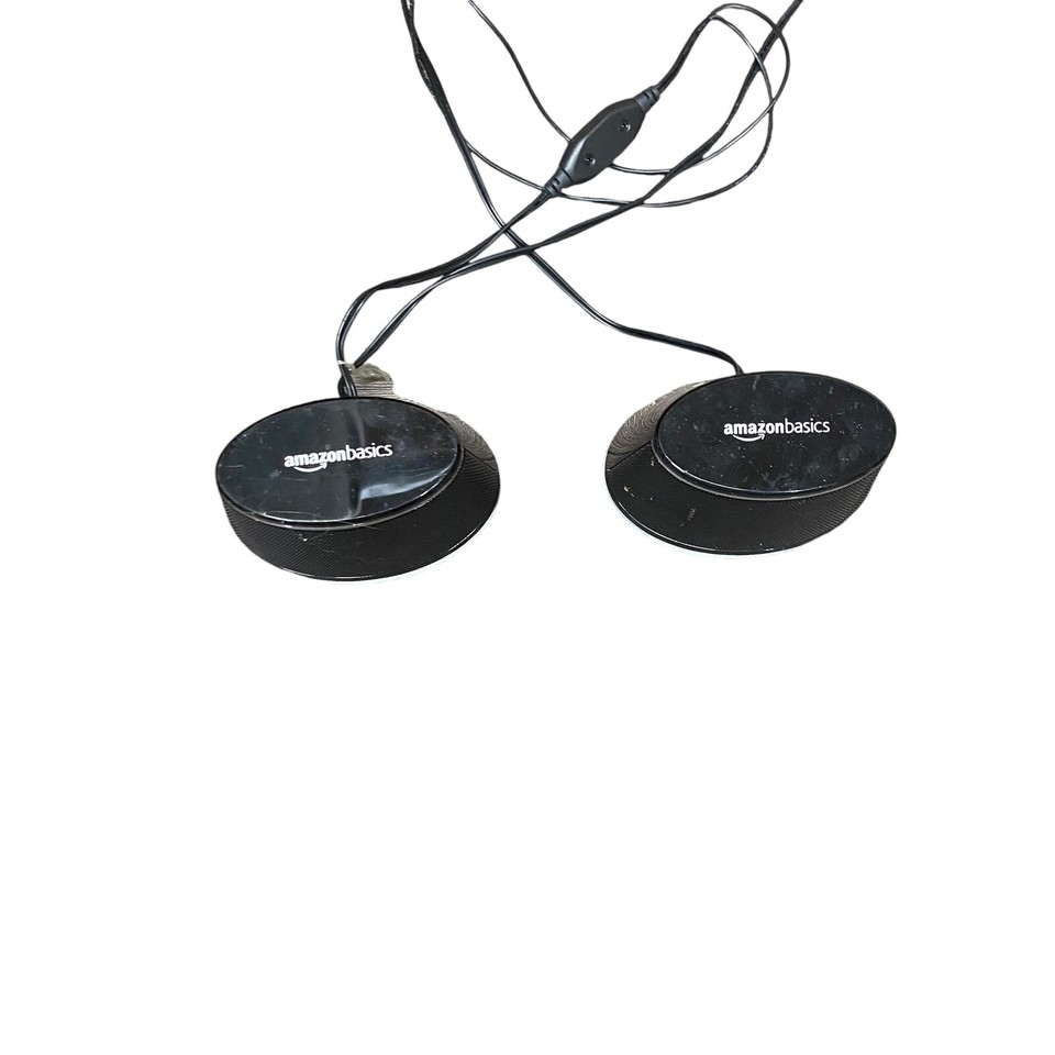 Amazon Basics Stereo 2.0 USB Plug-n-Play Computer Speakers PC Laptop ...