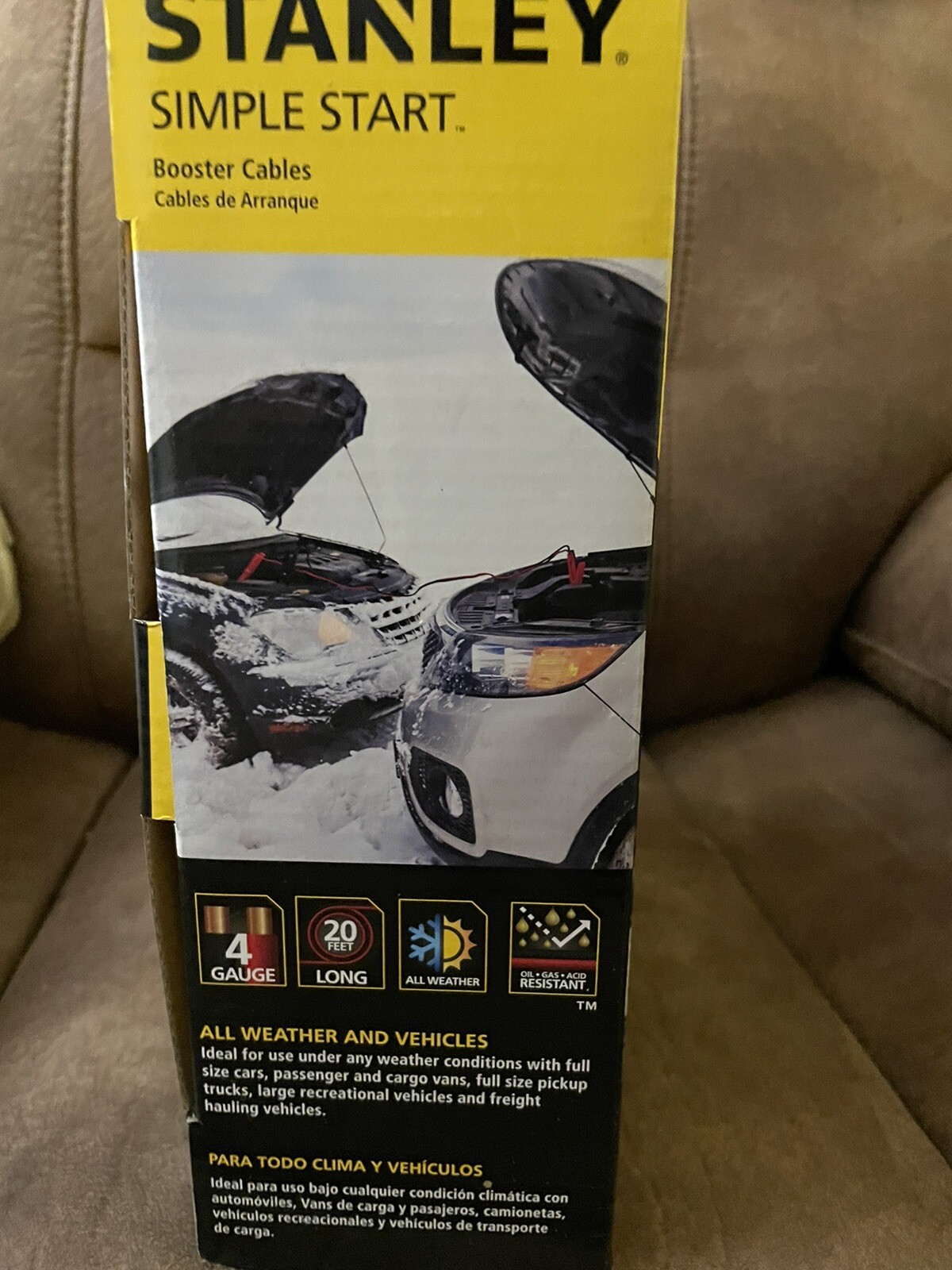 Stanley Simple Start Booster Cables (4 Gauge) 20 Feet | 4Gauge | 20ft ...