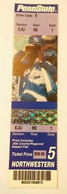 2002 Penn State Nittany Northwestern NCAA Football Unused Ticket | eBay