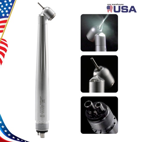 Dental LED Fiber Optic E-generator 45 Degree High Speed Handpiece ...