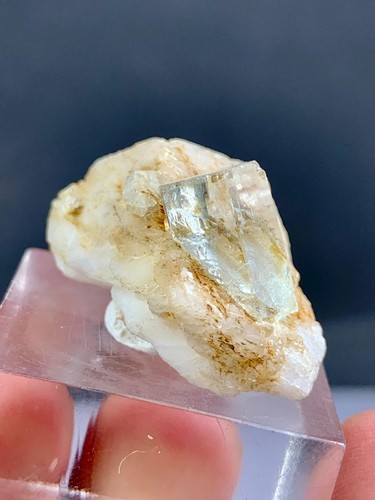 70 CT Transparent Aquamarine Crystal On Feldspar Specimen from Shigar ...