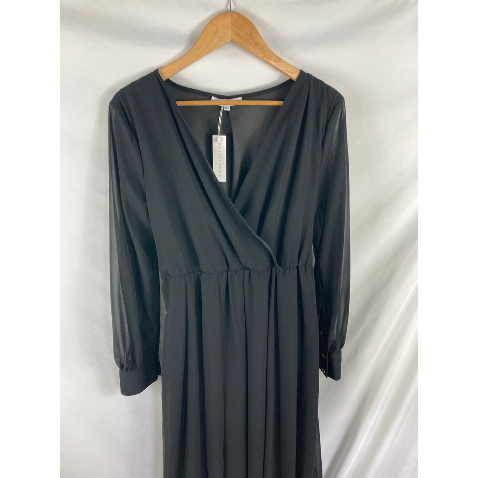 NWT Baltic Born Lydia Long Sleeve Tie Back Maxi Dress Size XXL | eBay