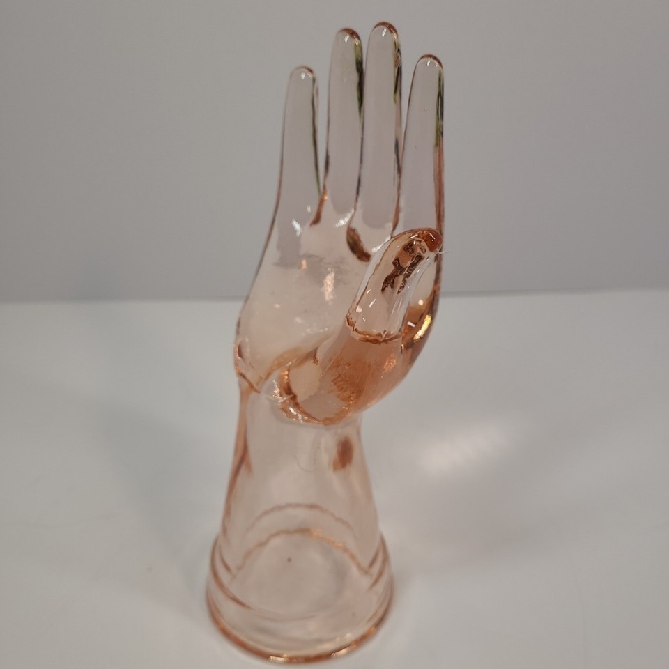 Vintage Pink Glass Hand Ring Holder Jewelry Display Stand 8"T | eBay