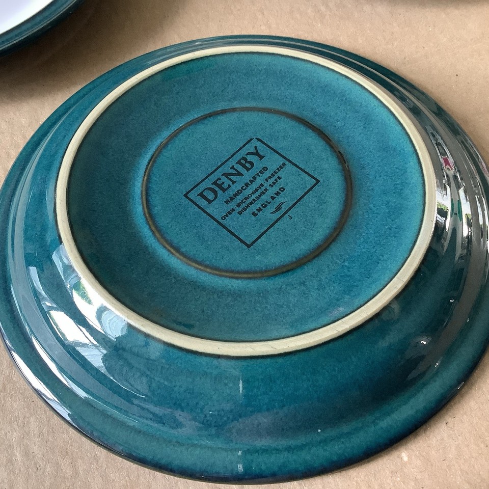 Denby Greenwich Green Rimmed Saucers x 3 | eBay